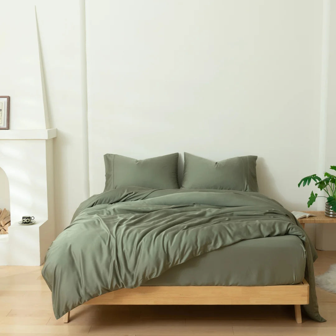 Moss Bamboo Quilt Cover Organic Duvet Cover Doona Linenly